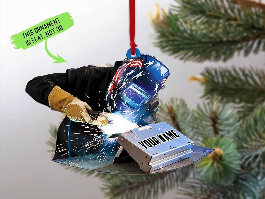 Personalized Welder Ornament for Christmas, Custom Name Gift for ...