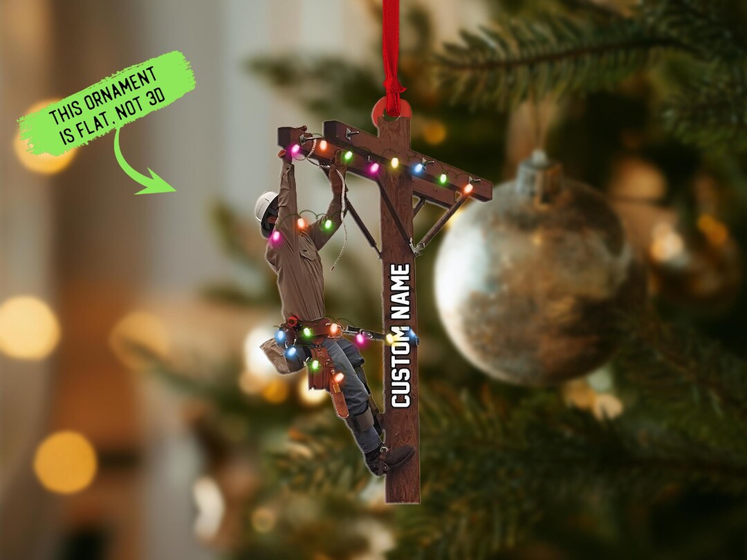 Personalized Lineman Ornament, Custom Gift for Lineman, Christmas ...