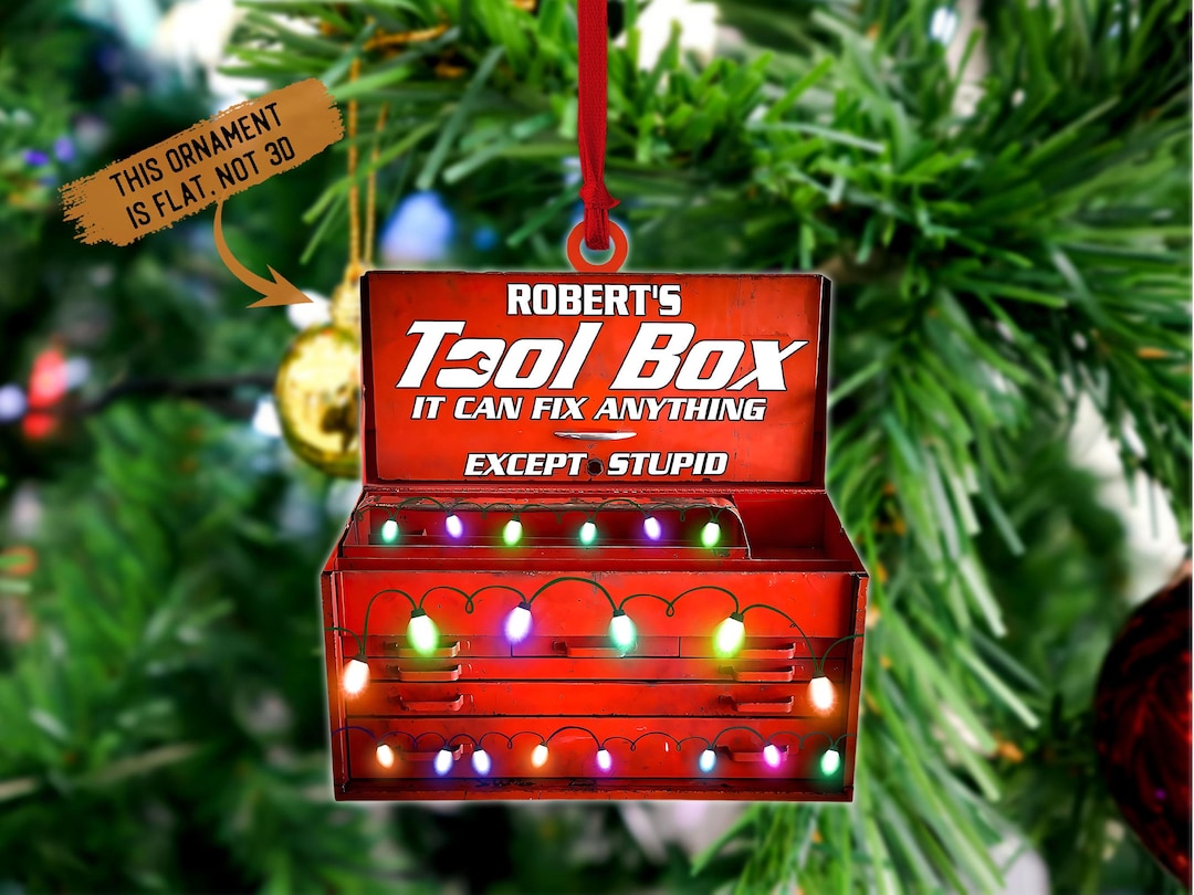 Personalized Mechanic Tool Box Christmas Ornament, Garage Repair Tool ...
