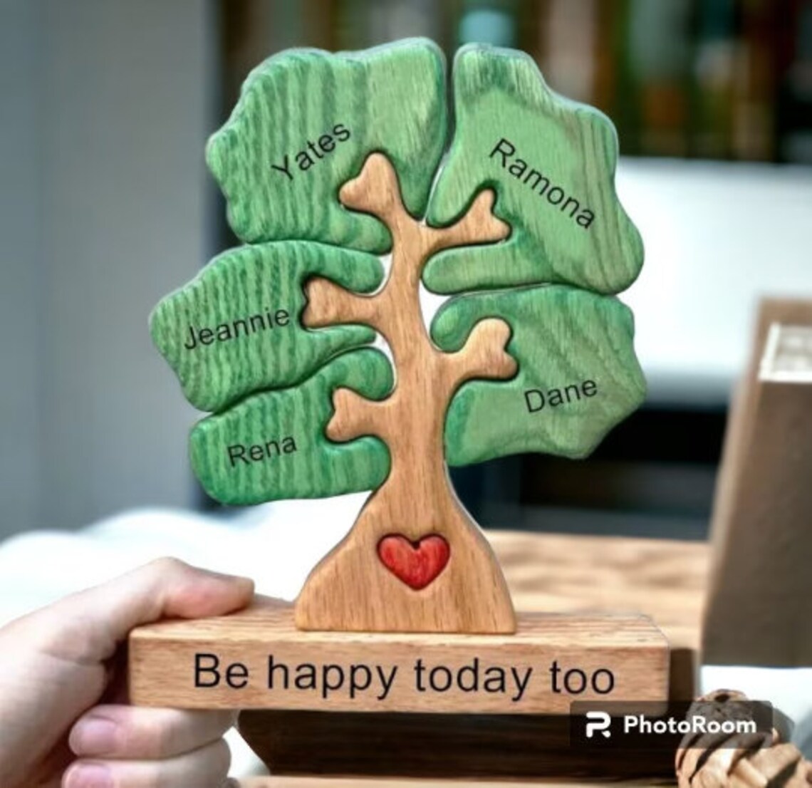 Custom Wooden Family Tree Puzzle Personalized Theme Art Tree DIY Name ...
