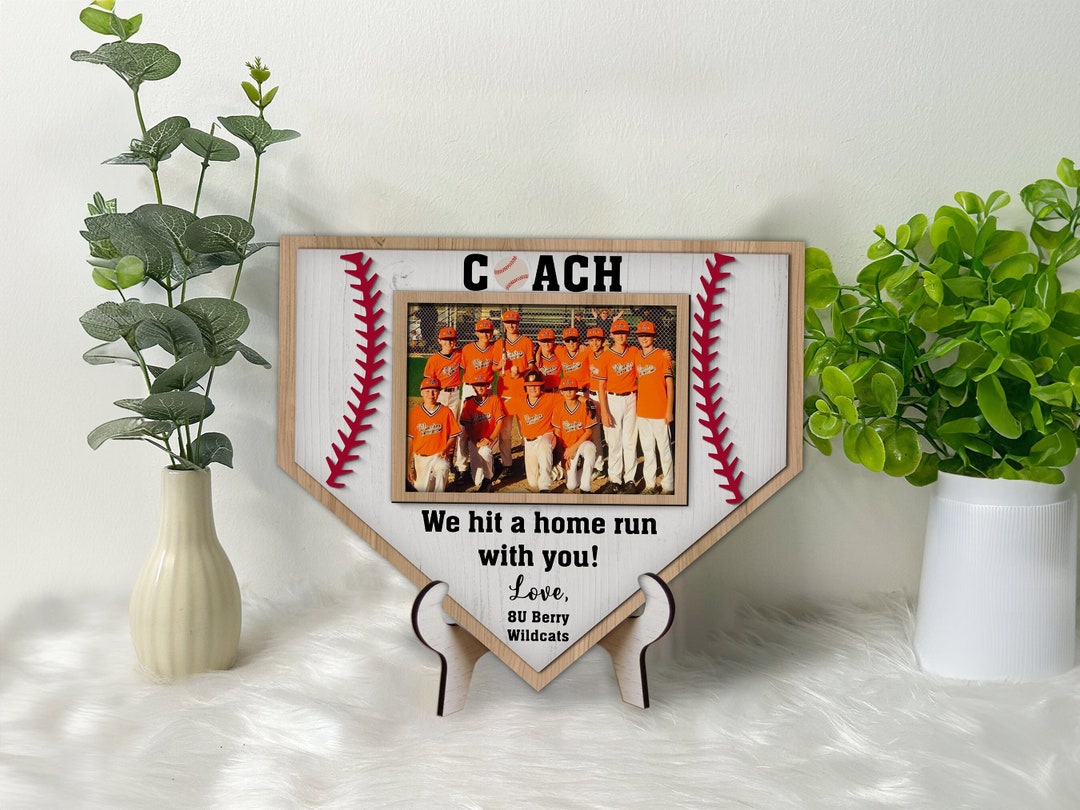 Personalized Baseball Coach Sign, Baseball Home Plate Sign, Thank You ...