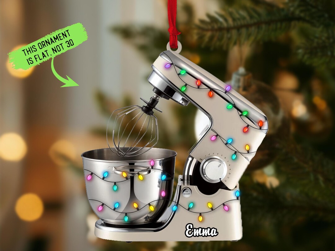 Baking Mixer Acrylic Ornament With Christmas Lights, Personalized Baker ...