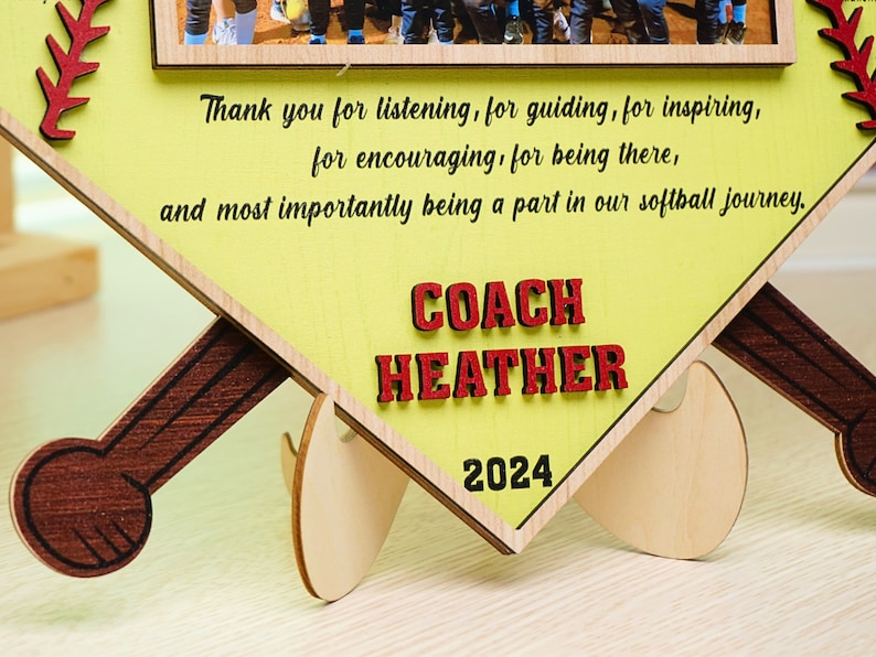Personalized Softball Wooden Sign, Softball Coach Sign, Thank You Coach ...