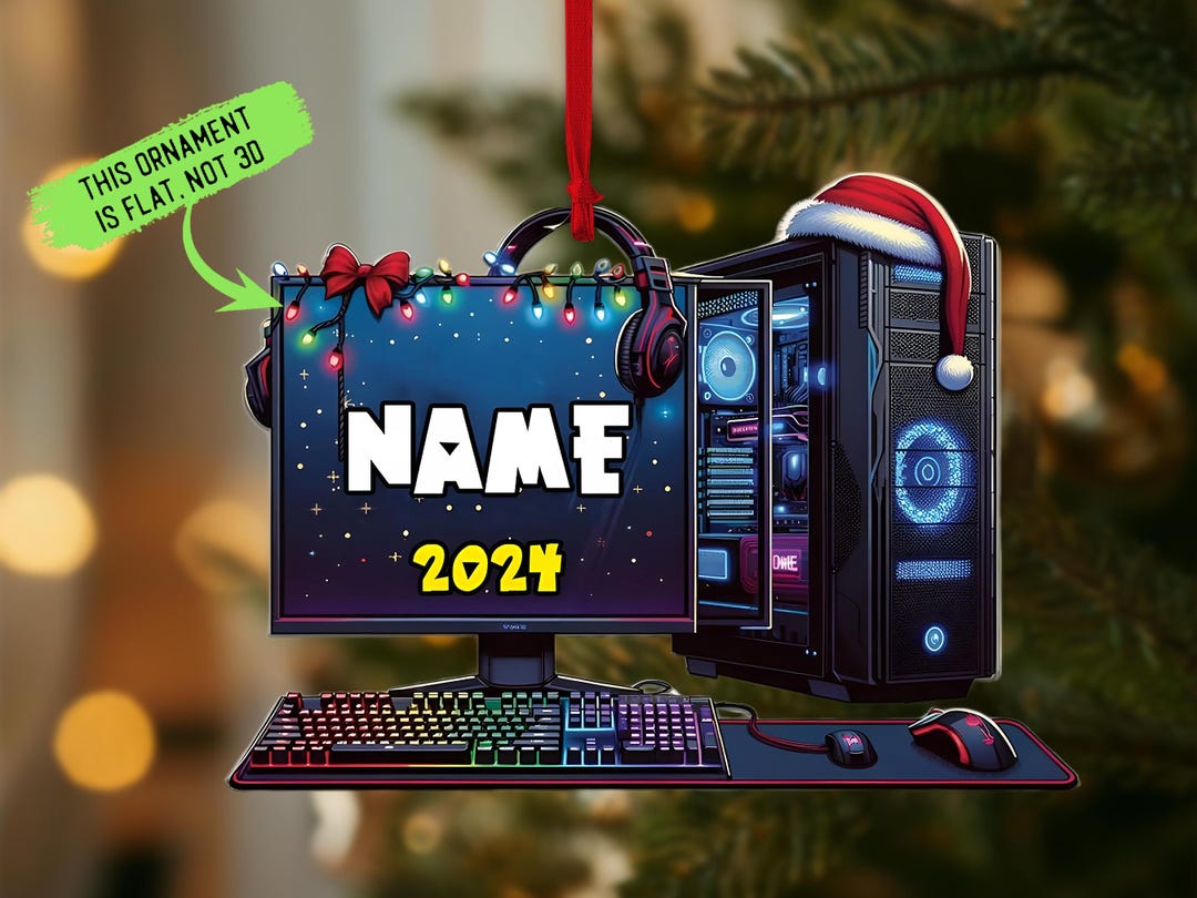 Custom Gaming Computer Ornament, Personalized Christmas Tree Decor ...