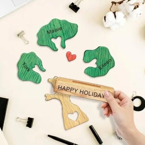Custom Wooden Family Tree Puzzle Personalized Theme Art Tree DIY Name ...
