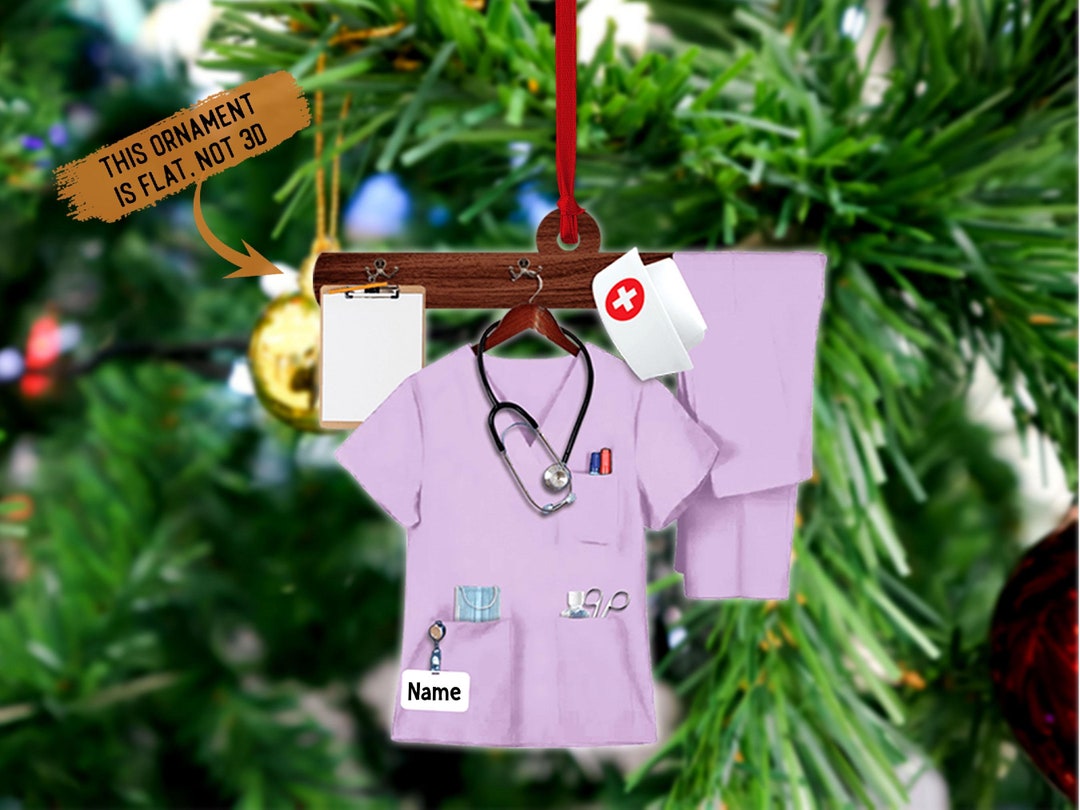 Personalized Scrubs Nurse Ornament, Ornament for Doctor Lover ...