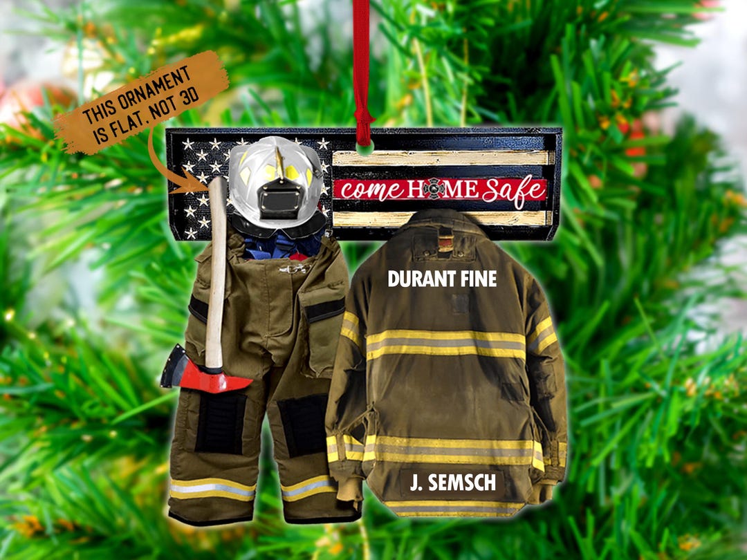 Personalized Firefighter Acrylic Ornament, Proud American Firefighter ...