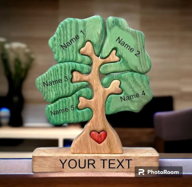 Custom Wooden Family Tree Puzzle Personalized Theme Art Tree DIY Name ...