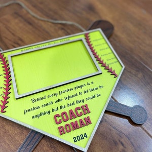 Personalized Softball Wooden Sign, Softball Coach Sign, Thank You Coach ...