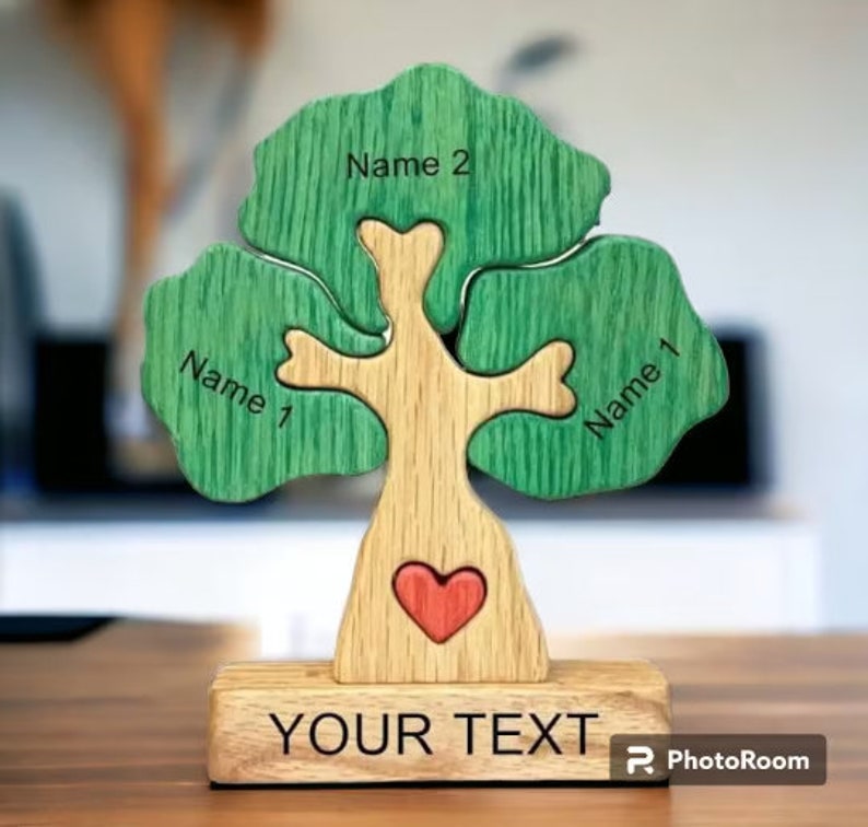 Custom Wooden Family Tree Puzzle Personalized Theme Art Tree DIY Name ...