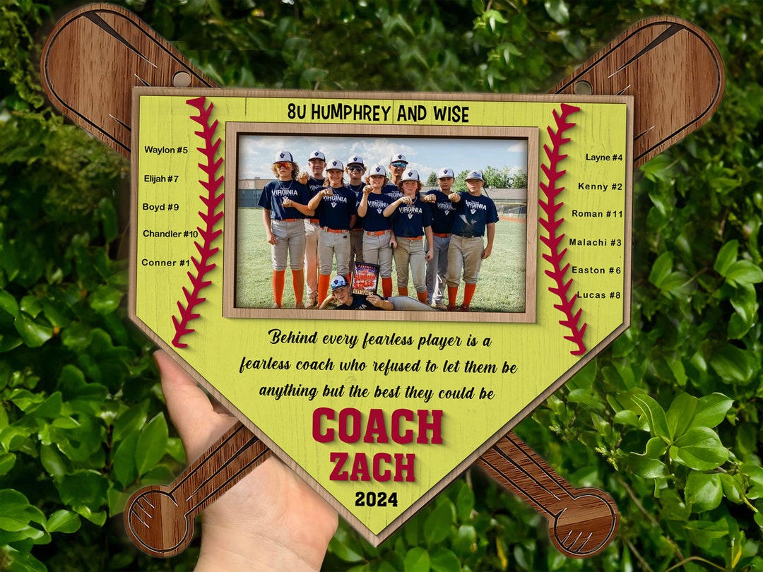 Personalized Softball Wooden Sign, Softball Coach Sign, Thank You Coach ...