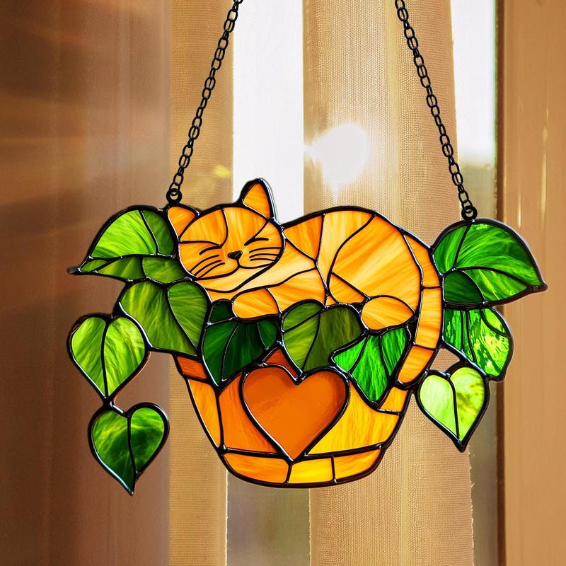 Orange Cat Plant Vase - Etsy UK