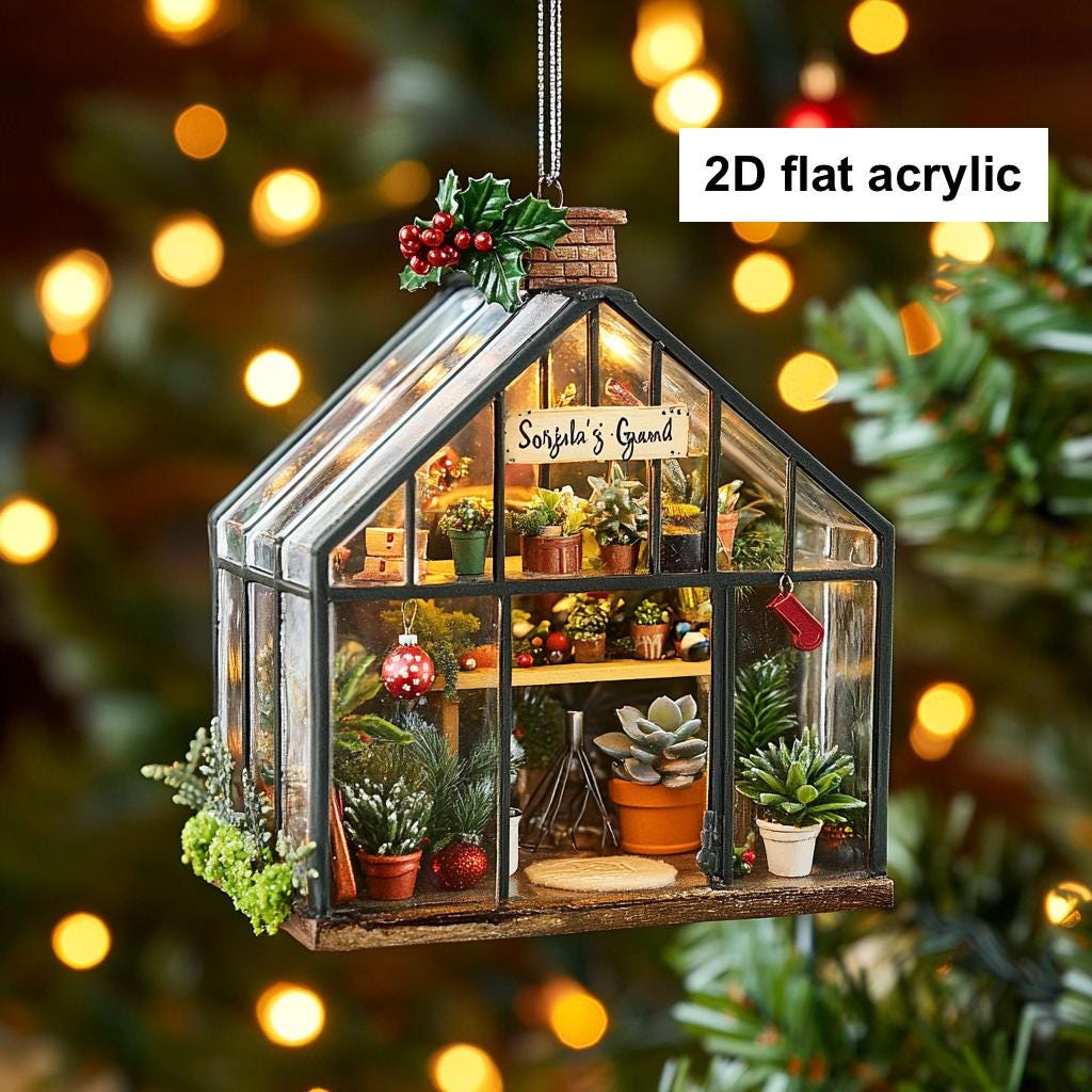 Personalized Garden 2D Flat Acrylic Ornament, Greenhouse 2D Flat ...