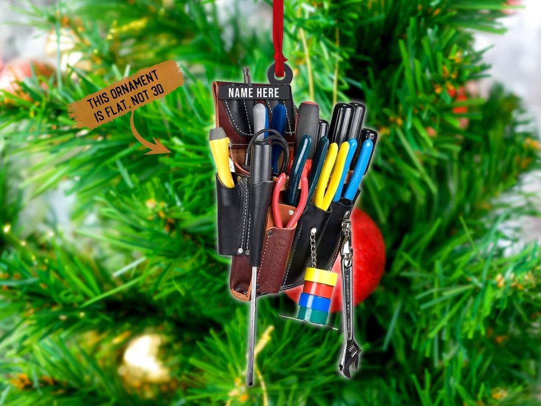 Personalized Electrician Tool Bag Christmas Ornament, Electrician Lover ...