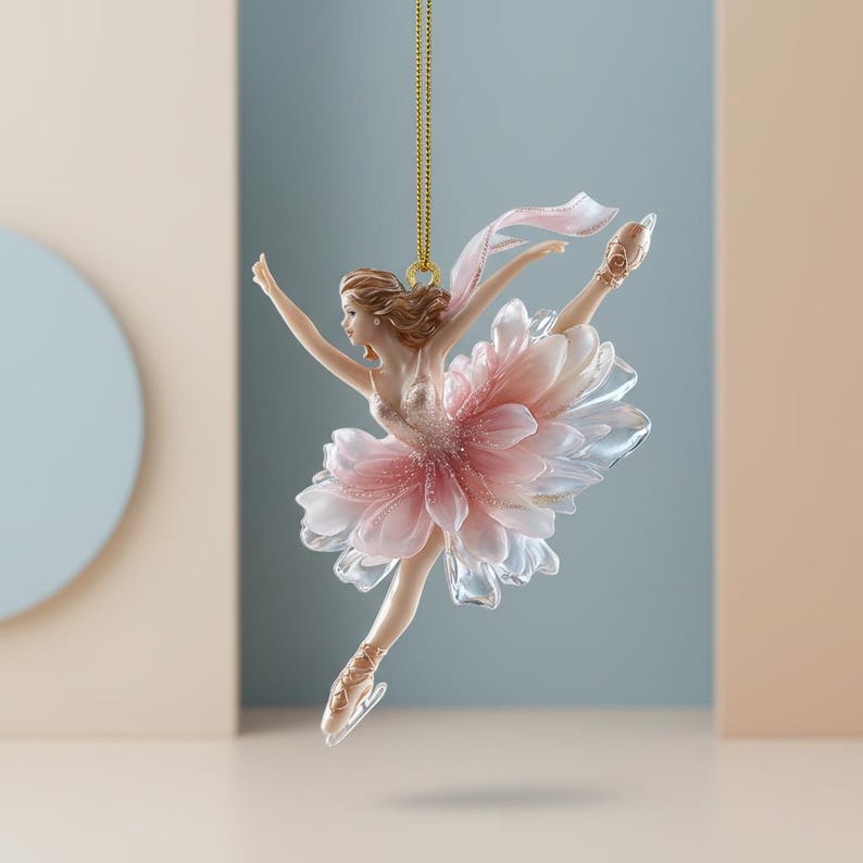 Skater in Spin Pose 2D Ornament, Sparkling Ice Dancing Christmas Tree ...