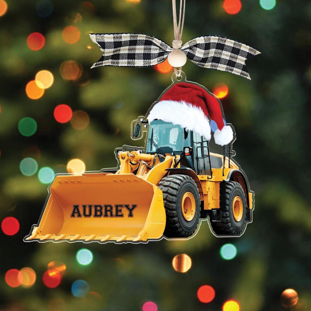 Custom Bulldozer and Construction Christmas Ornament, Excavator and ...