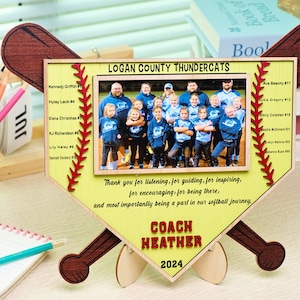 Personalized Softball Wooden Sign, Softball Coach Sign, Thank You Coach ...