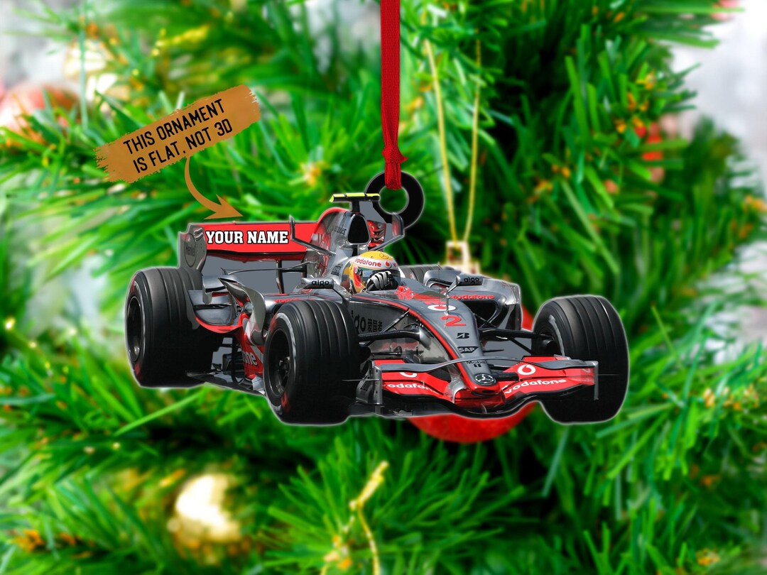 Personalized Racing Car F1 Christmas Ornament, Funny Ornament Hanger ...