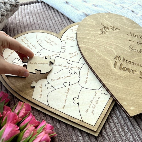 Wood Heart Puzzle - Etsy