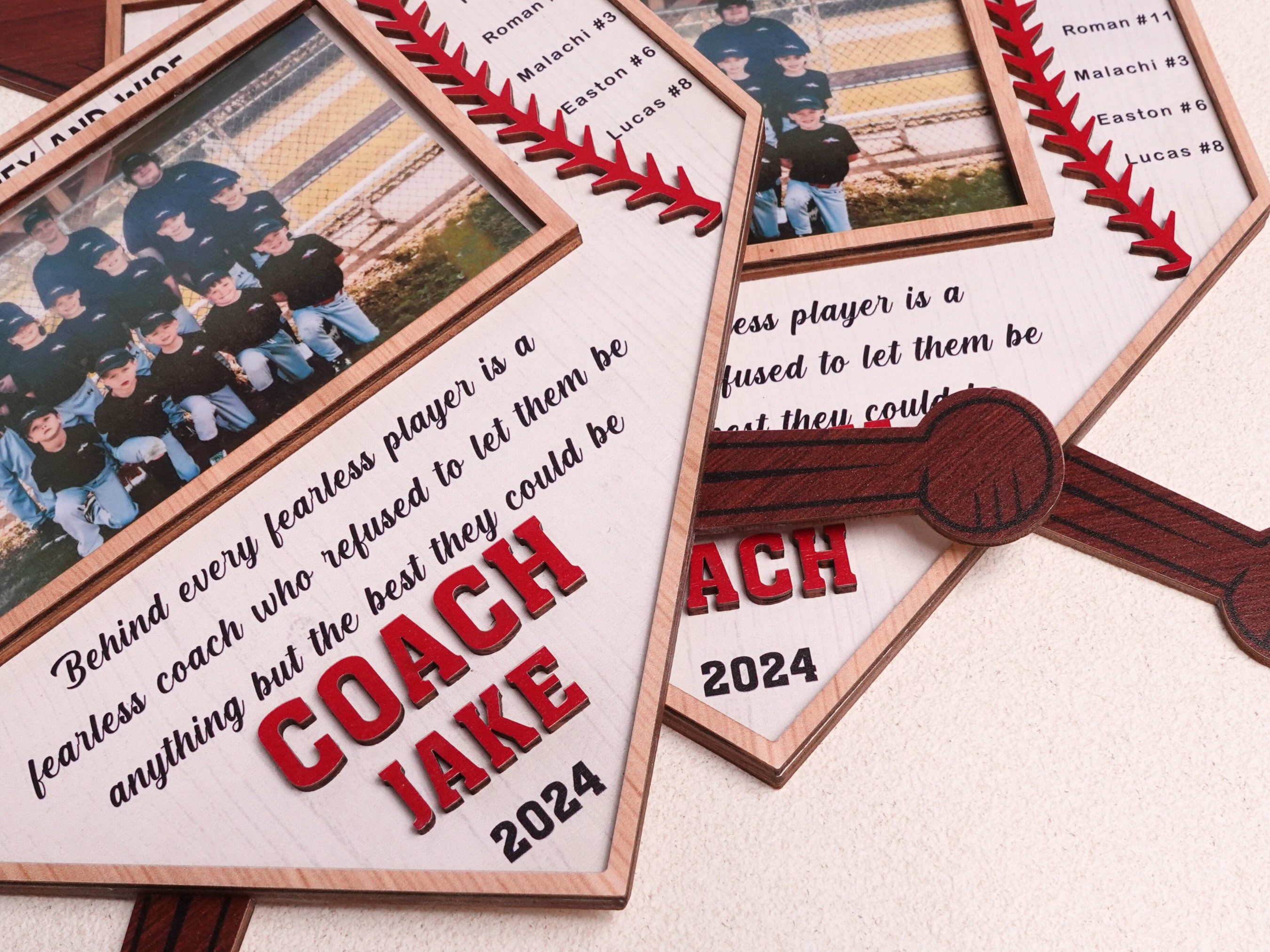 Personalized Baseball Gifts for Coach, Photo Frame Plaque, Thank You ...