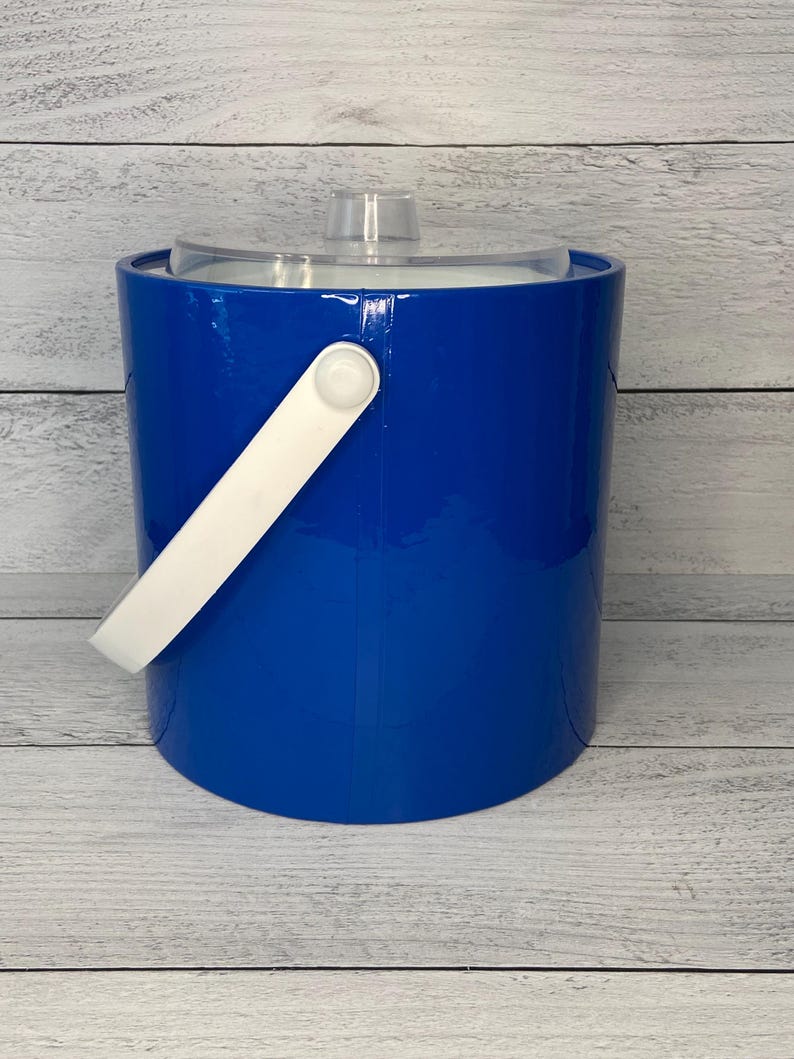 Vintage Blue Ice Bucket - Etsy