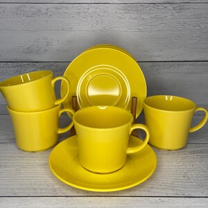 Vintage Melamine Yellow Plate Set - Etsy