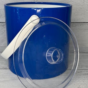 Vintage Blue Ice Bucket - Etsy