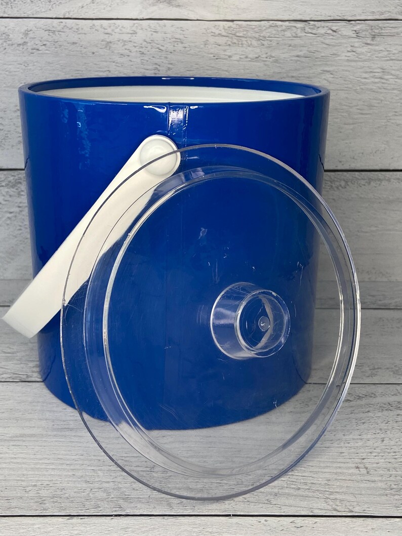 Vintage Blue Ice Bucket - Etsy