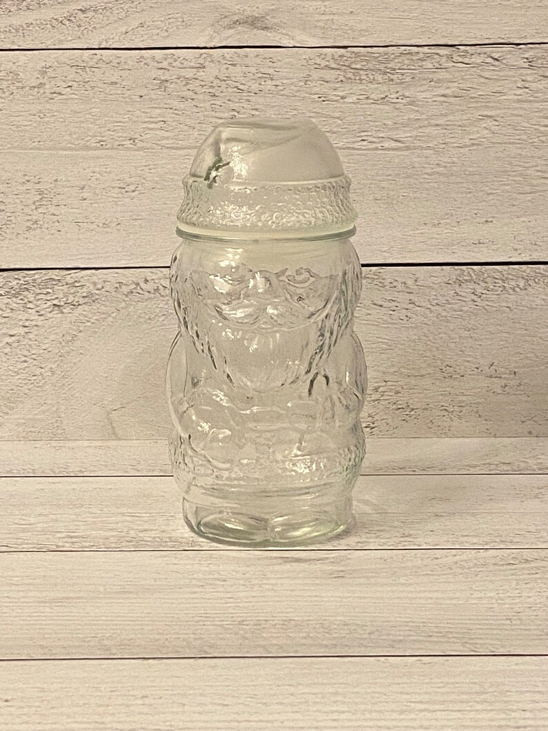 Vintage Libbey Santa Claus Clear Glass Jar - Etsy
