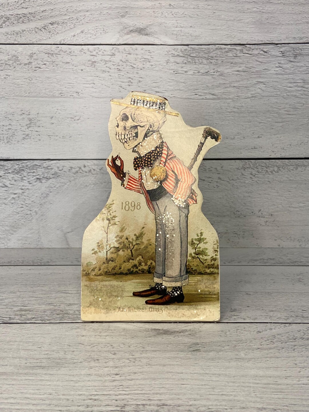 Dapper Mr Skeleton Plaque - Etsy