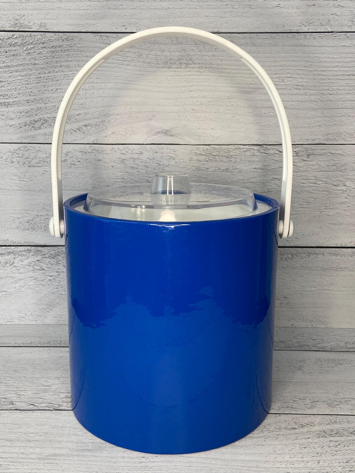 Vintage Blue Ice Bucket - Etsy
