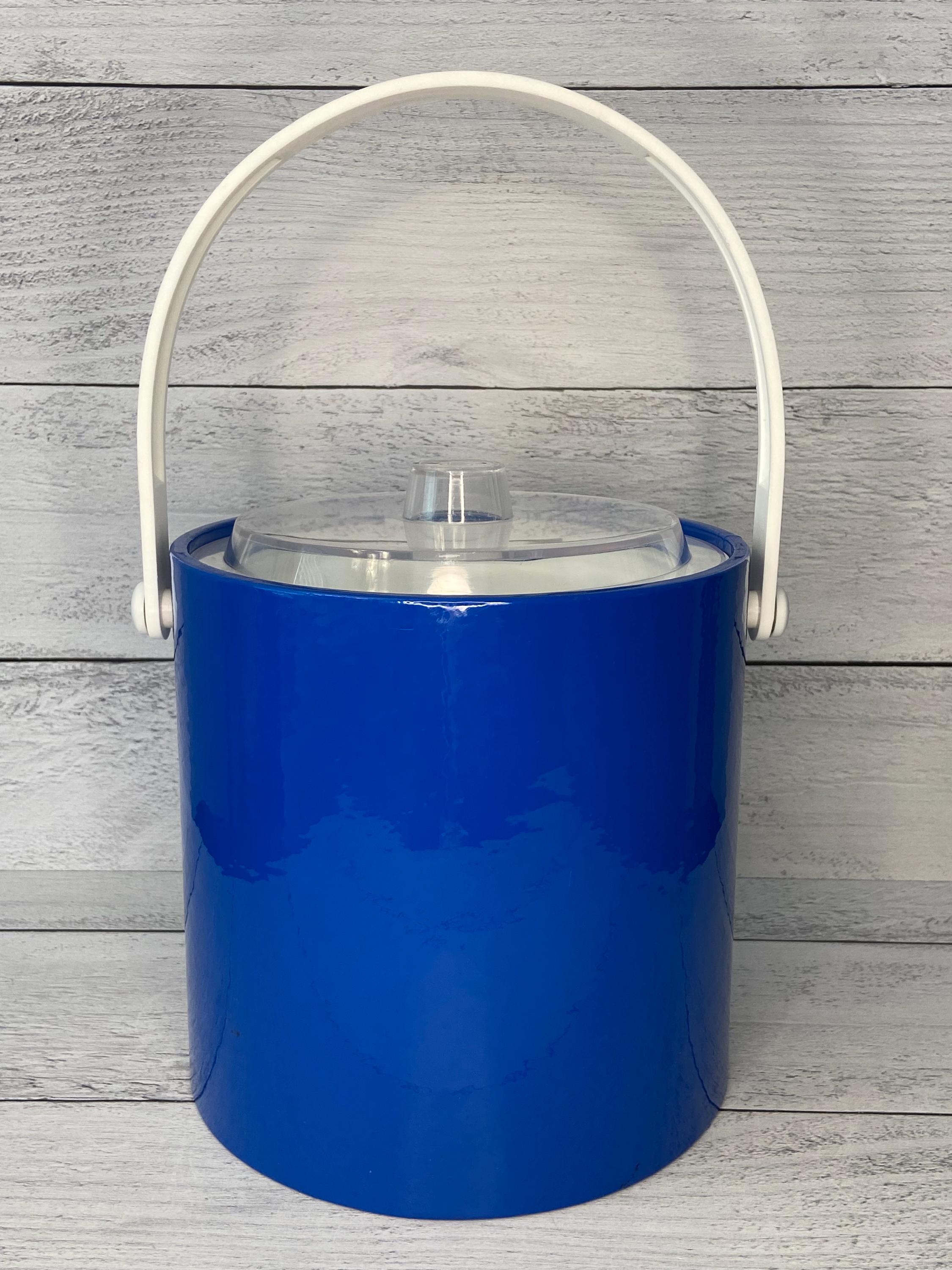 Vintage Blue Ice Bucket - Etsy
