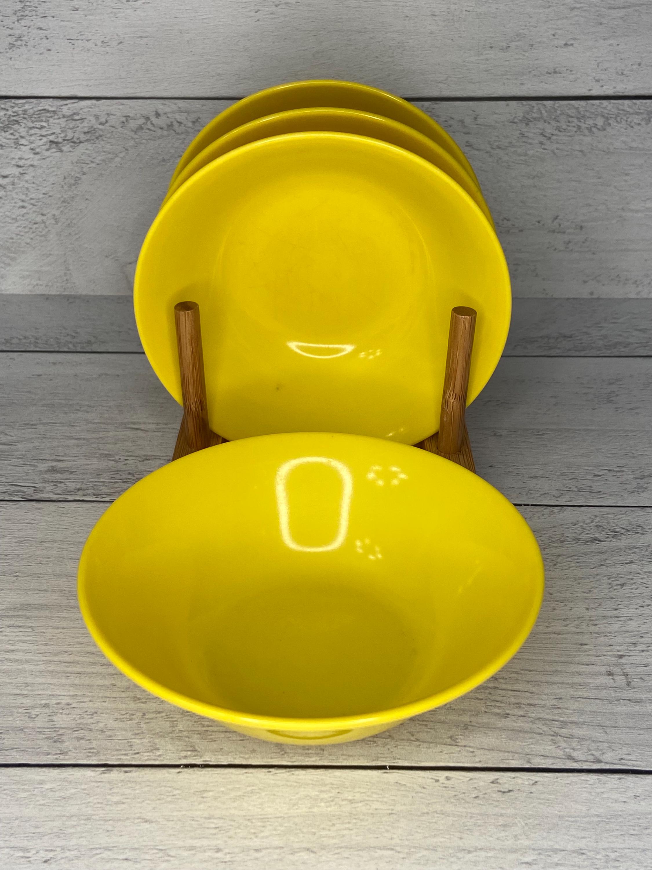 Vintage Melamine Yellow Plate Set - Etsy