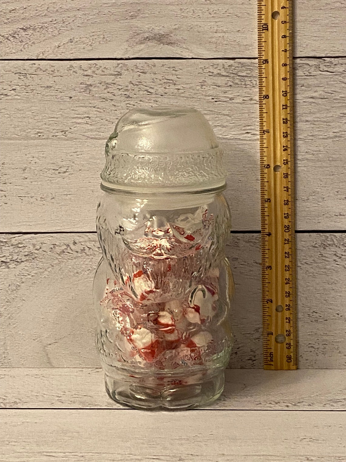 Vintage Libbey Santa Claus Clear Glass Jar - Etsy