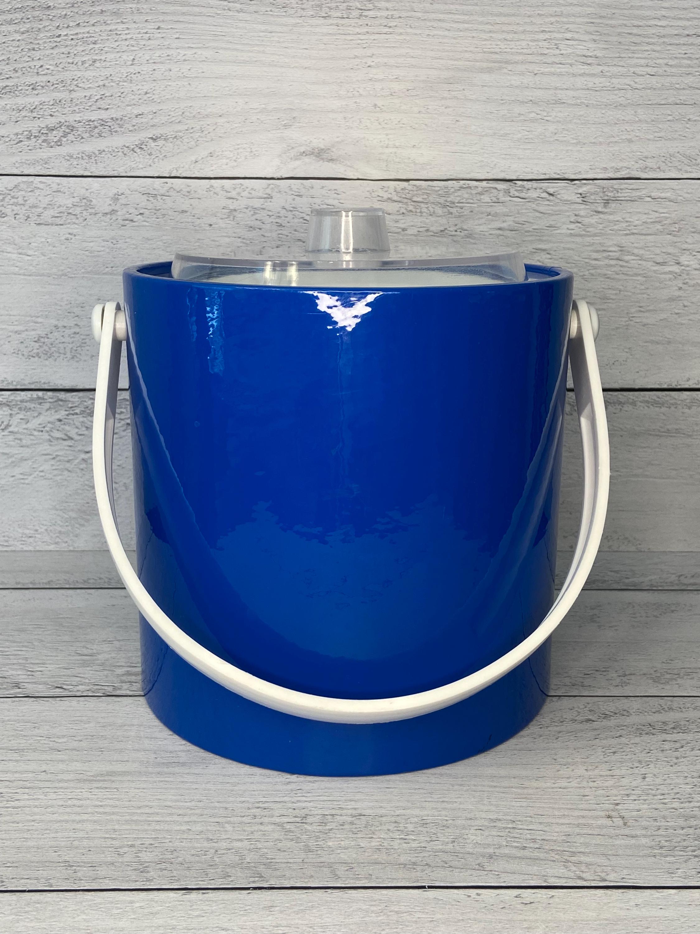 Vintage Blue Ice Bucket - Etsy