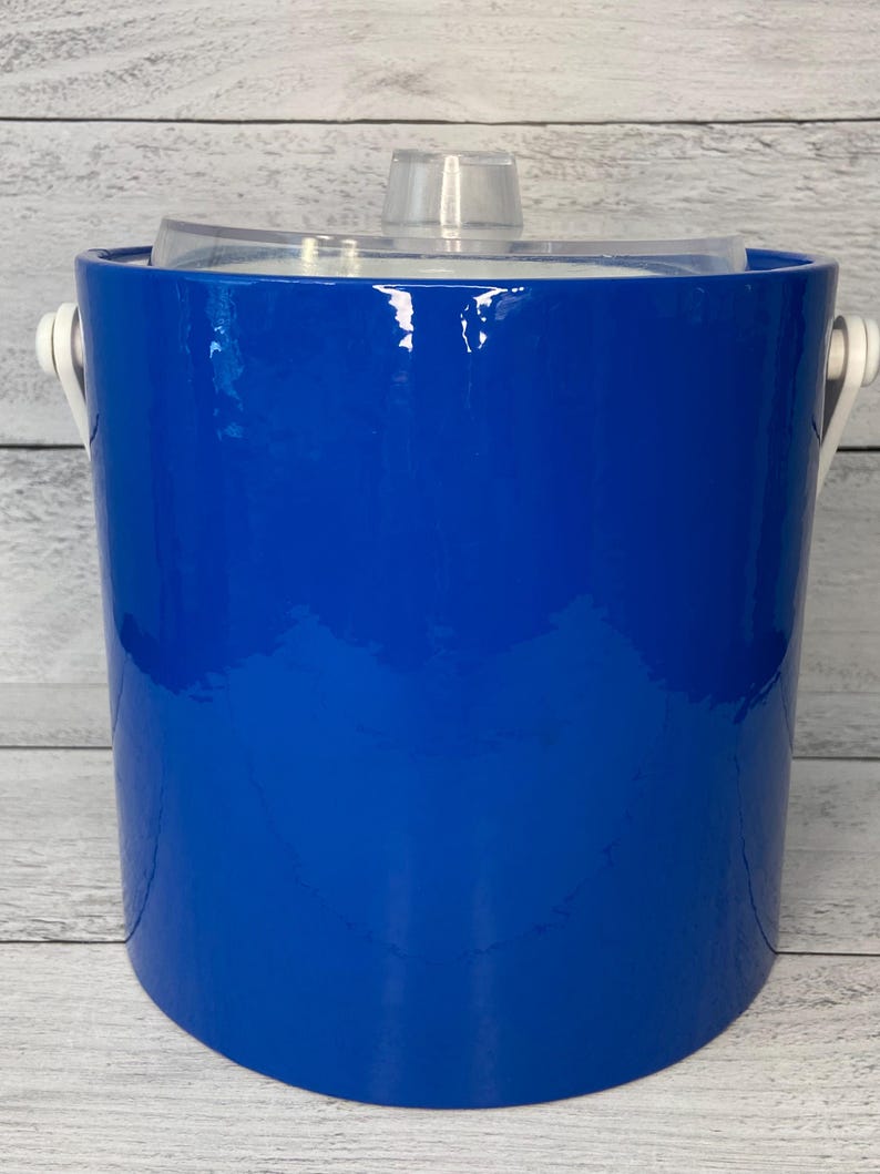 Vintage Blue Ice Bucket - Etsy