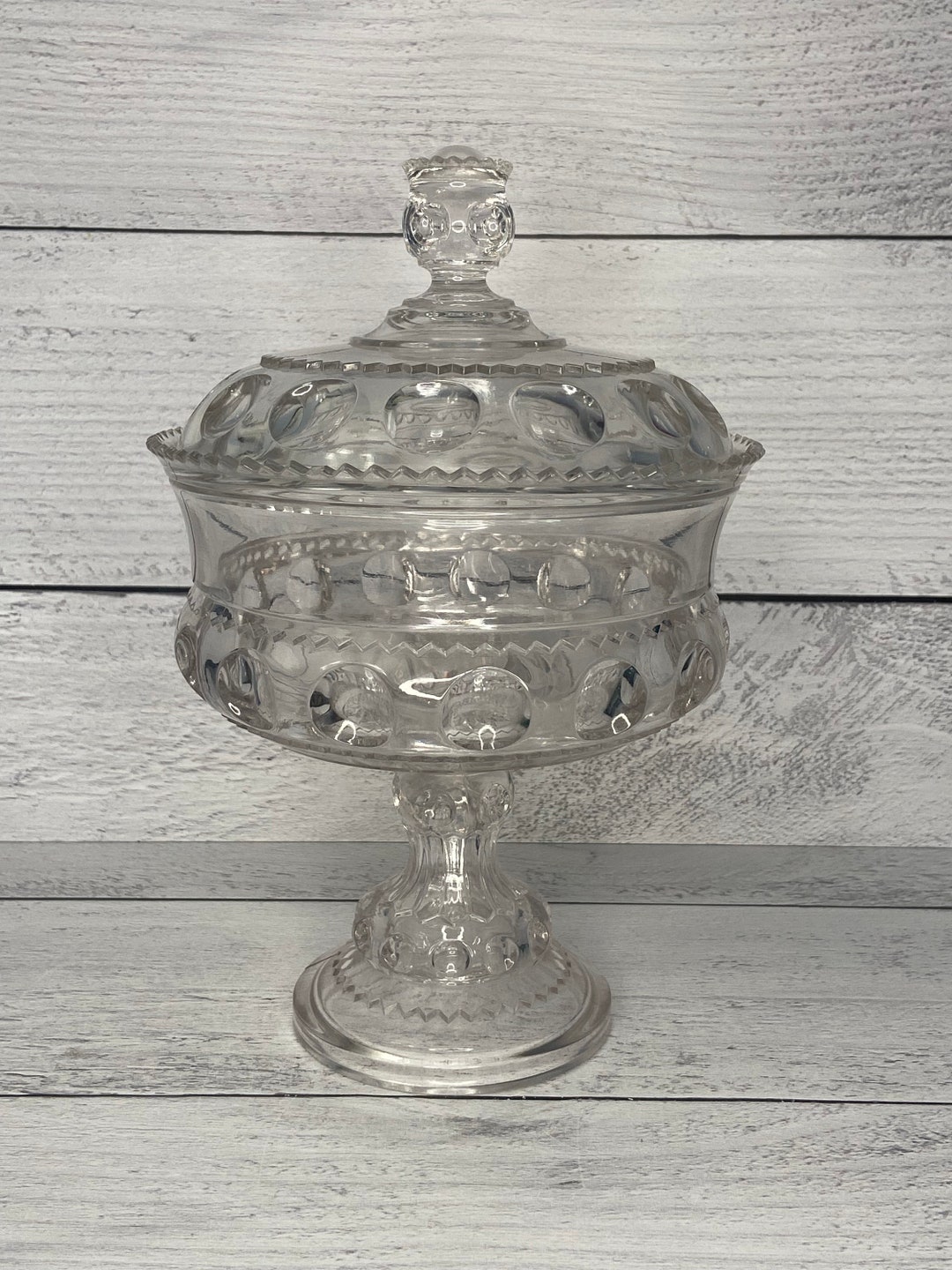 Kings Crown Compote With Lid - Etsy