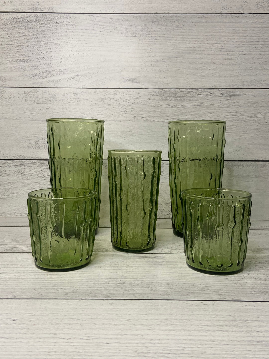 Anchor Hocking Bamboo Avocado Glasses - Etsy