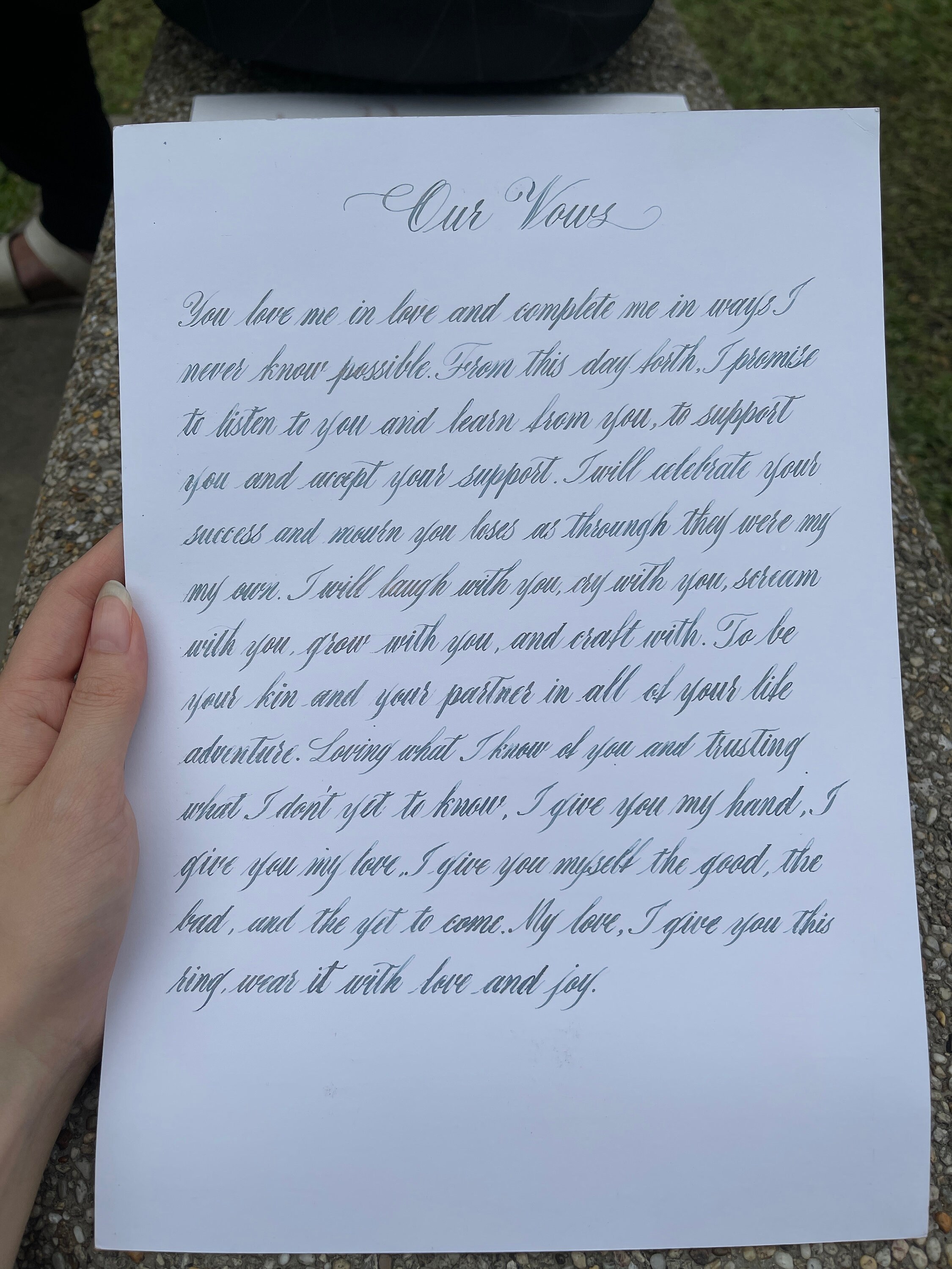 Custom Calligraphy Wedding Vows, Quotes, Handwritten Wall Art, Custom ...