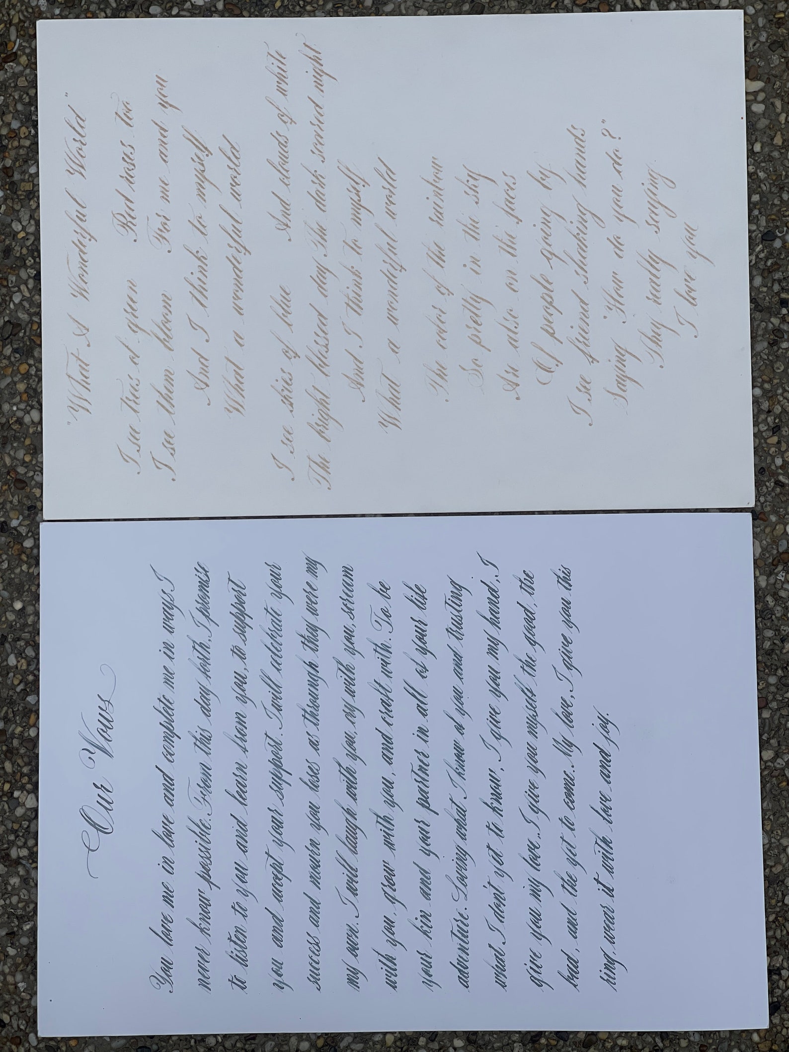 Custom Calligraphy Wedding Vows, Quotes, Handwritten Wall Art, Custom ...