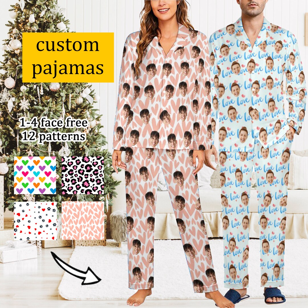 Custom Christmas Pajamascustom Photo Pajamaspicture Print - Etsy