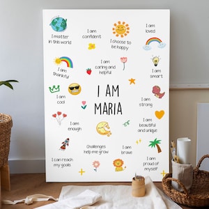 Children Affirmation Canvas, Motivational Kids Poster, Classroom ...