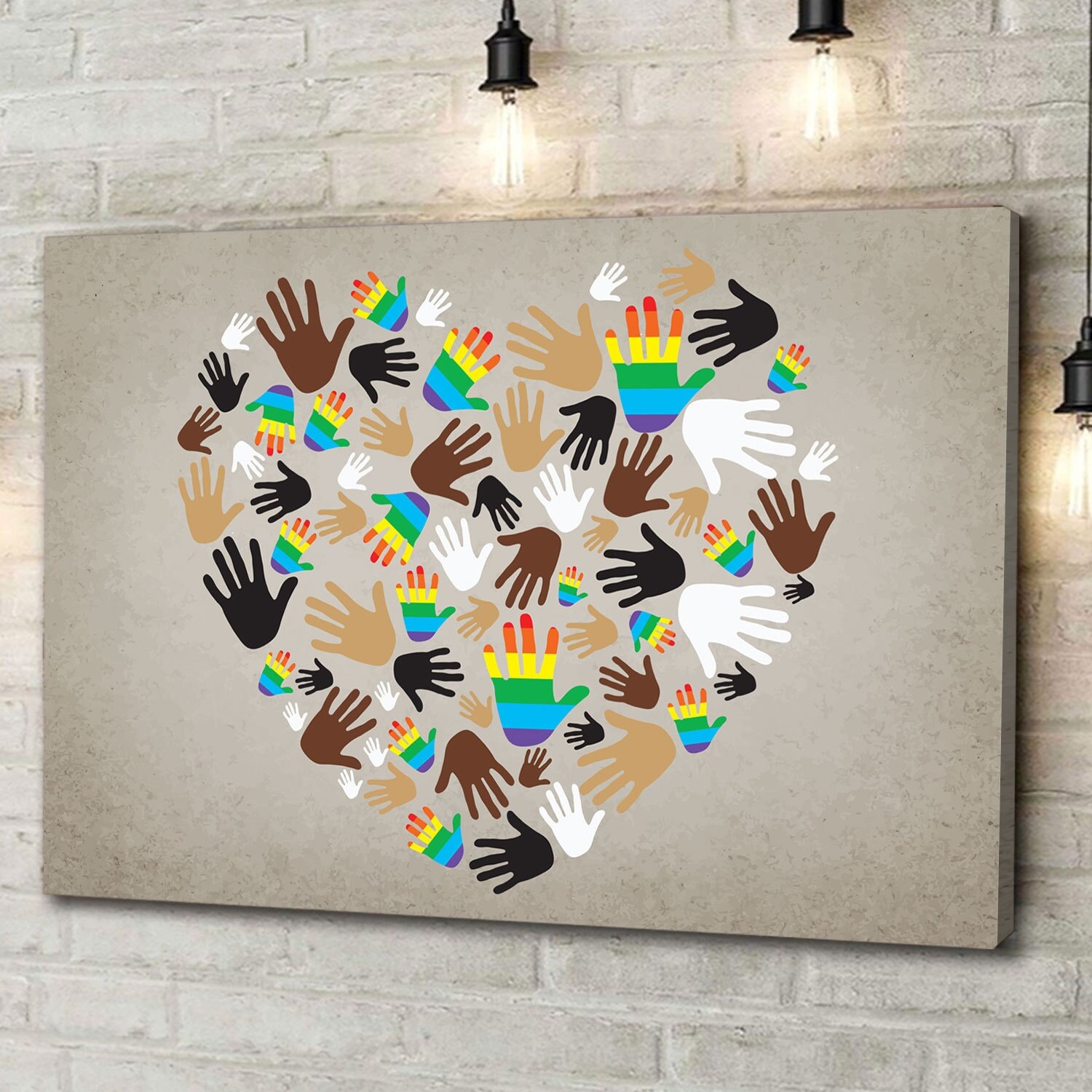 Diversity Hands Heart Diversity Canvas, Diversity Classroom Decor ...