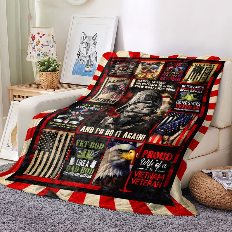 Military Blanket, Veteran Blanket, Us Army Blanket, Army Gifts for ...