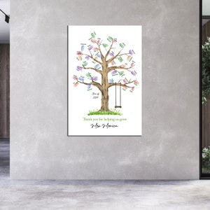 Teacher Fingerprint Tree Canvas, Teacher Canvas Poster, Gift for ...