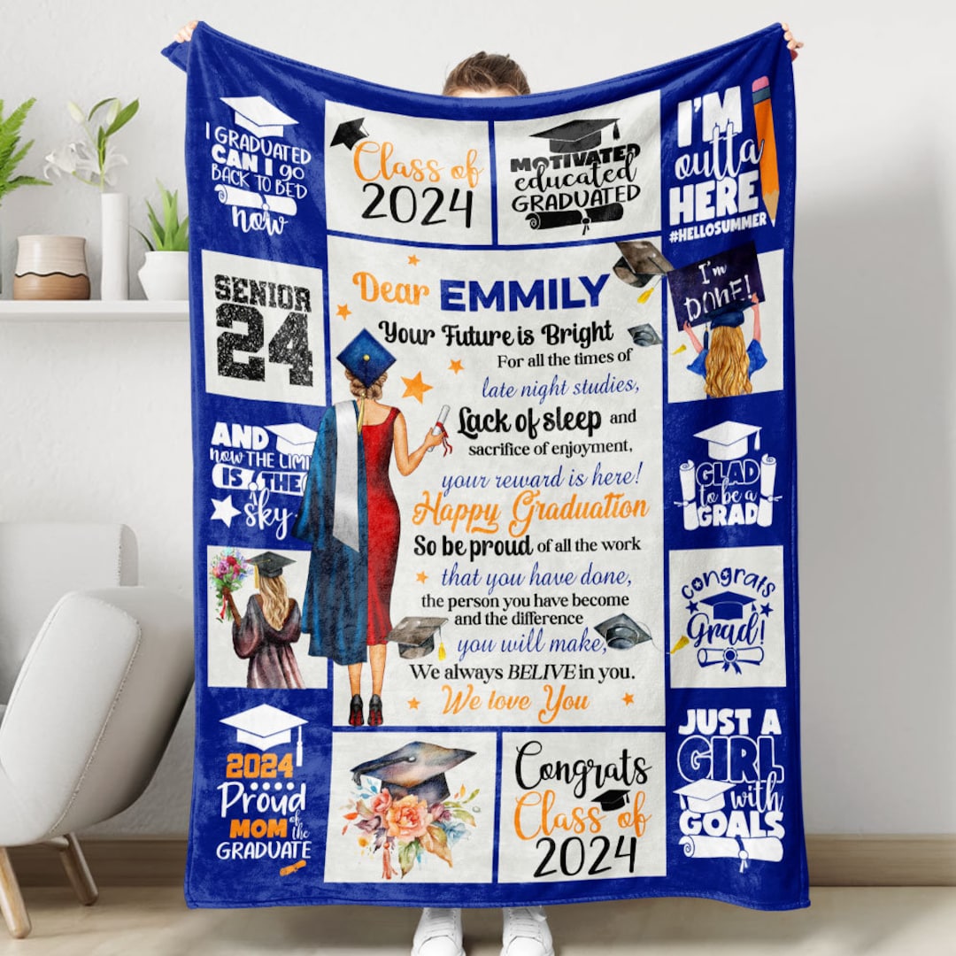 Personalized Graduation Blanket, Custom Graduation Soft Cozy Sherpa ...