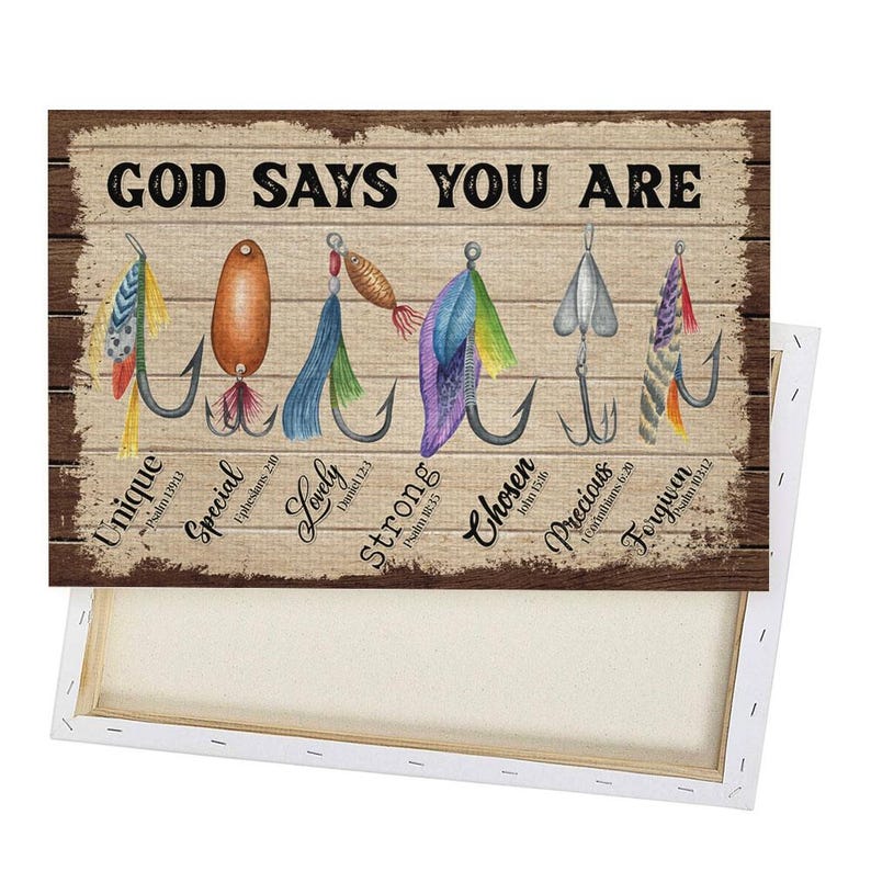 God Says You Are Fishing Canvas Poster, Inspirational Wall Art ...