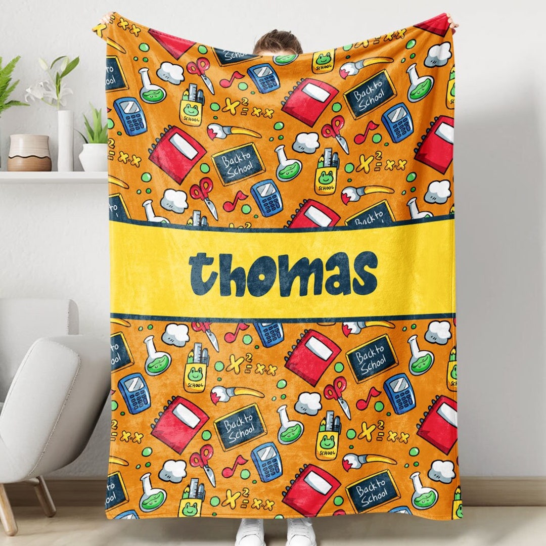 Back to School Ever Blanket, Custom Stationary Blankets, Back to School ...