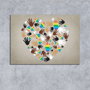 Diversity Hands Heart Diversity Canvas, Diversity Classroom Decor ...