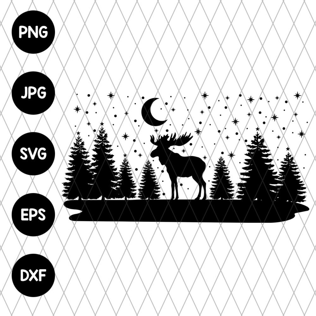 Christmas Moose Scene Svg File Svg Files for Cricut 24oz - Etsy